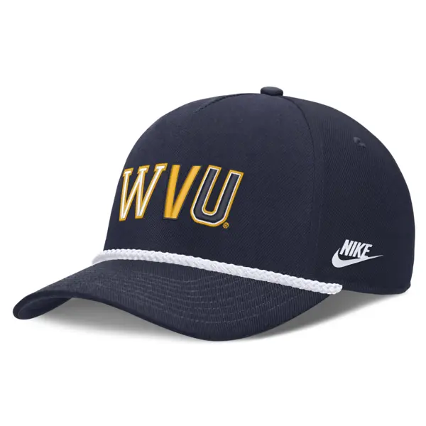 Nike West Virginia Legacy Basketball Rope Rise College Adjustable Hat - Blue