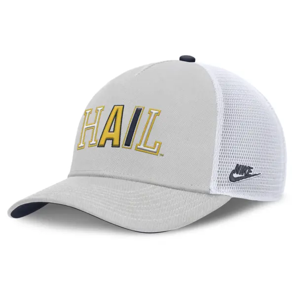Nike Michigan Legacy Basketball Rise College Trucker Adjustable Hat - Grey