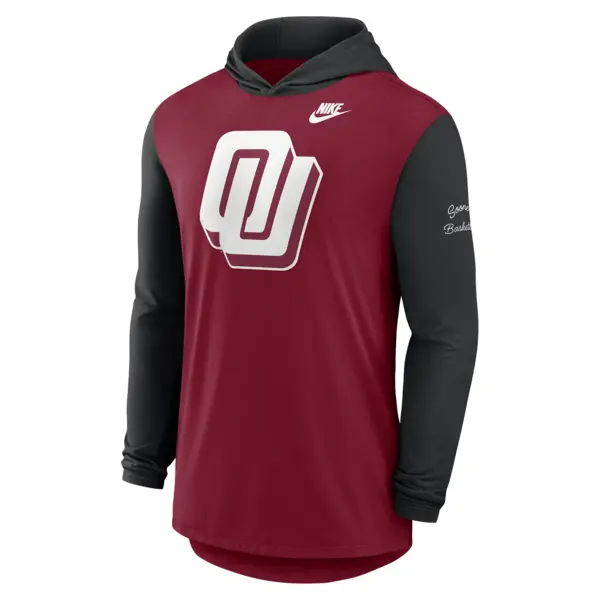 Nike Oklahoma Campus Legacy Dri-fit College Long-sleeve Hooded T-shirt - Red