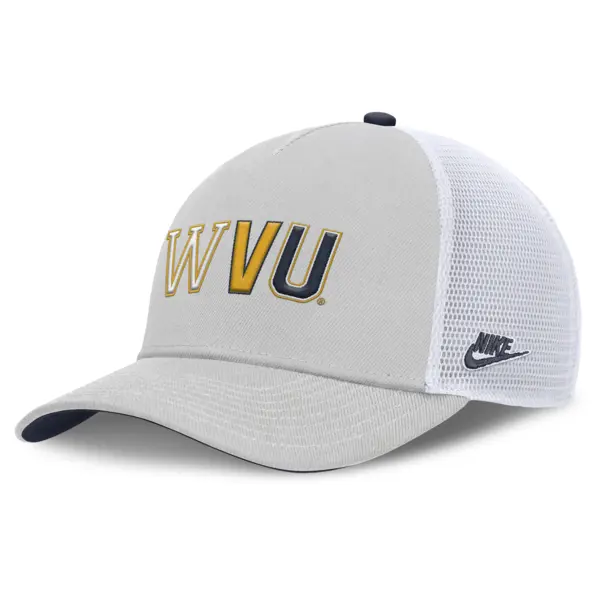 Nike West Virginia Legacy Basketball Rise College Trucker Adjustable Hat - Grey