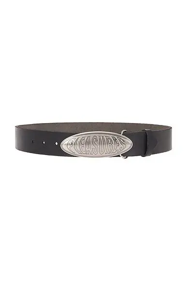 PLEASURES Bubble Logo Leather Belt - Black