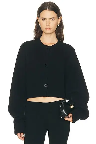 TOTEME Cropped Oversized Cardigan - Black