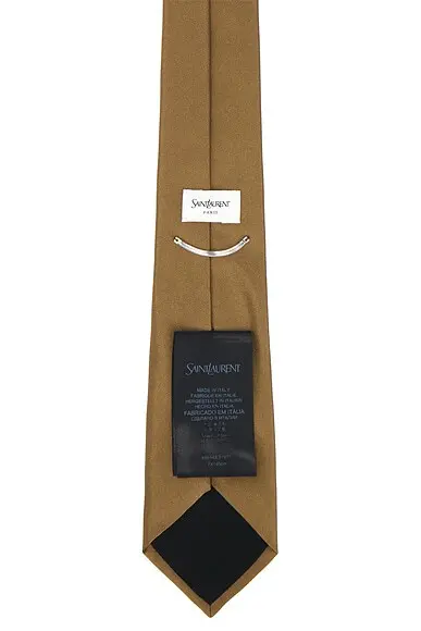 Saint Laurent Plain Silk Neck Tie - Sand