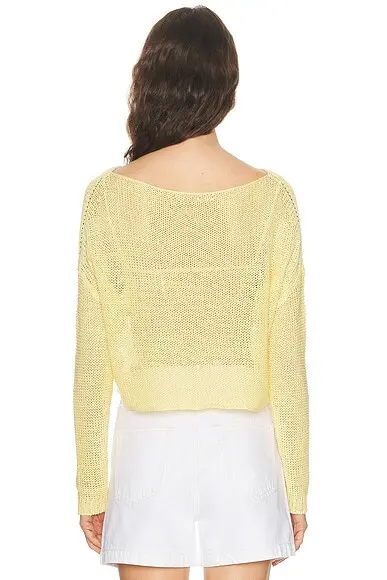 Enza Costa Linen Open Knit Bateau Sweater - Flan
