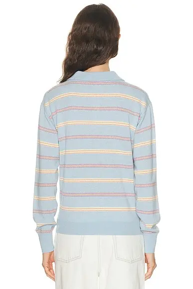 Guest In Residence Collegiate Stripe Polo Sweater