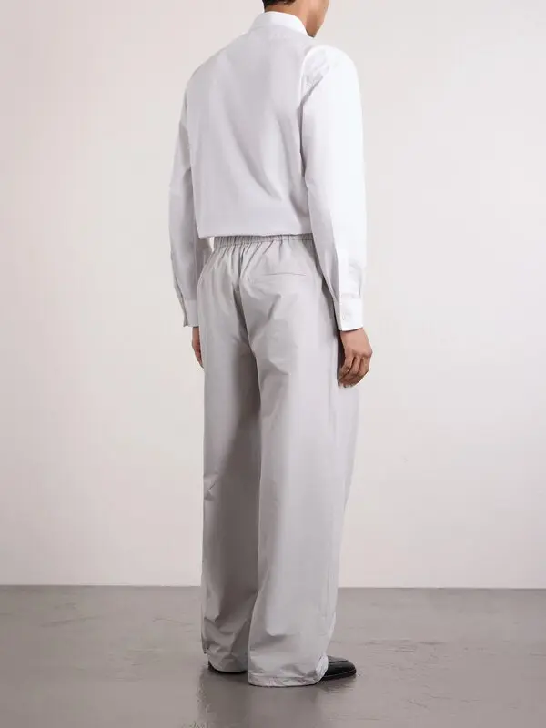 AMOMENTO Drawstring Straight-leg Woven Trousers - Gray