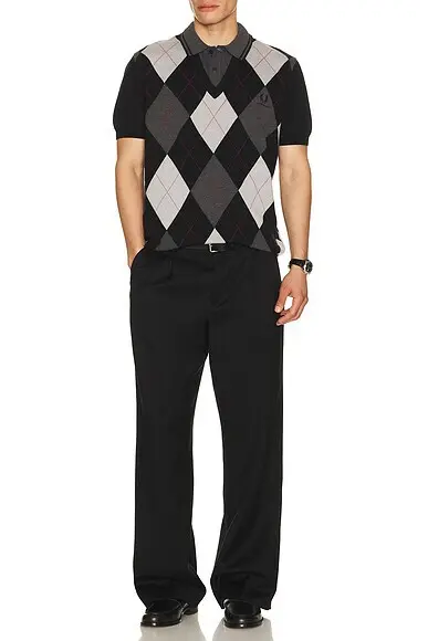 Fred Perry X Kris Van Assche Argyle Knitted Shirt