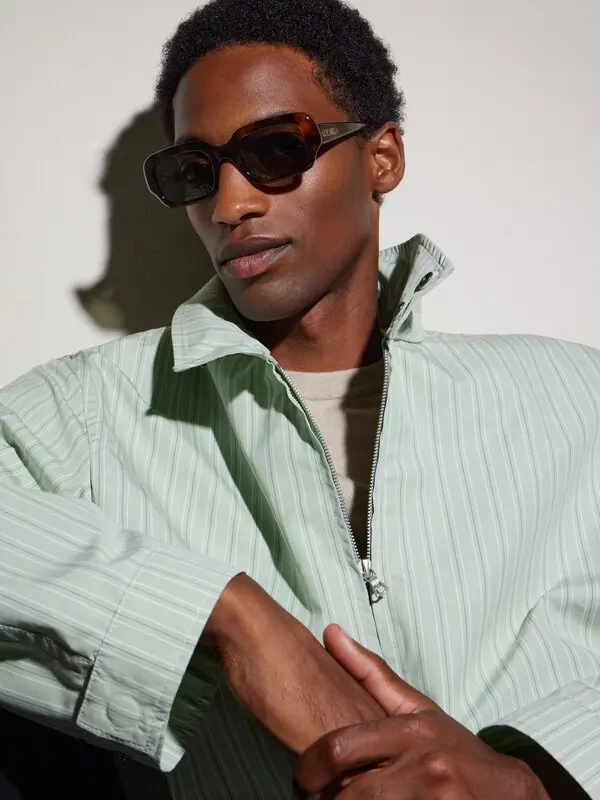 Loewe Slim Havana Rectangular Acetate Sunglasses
