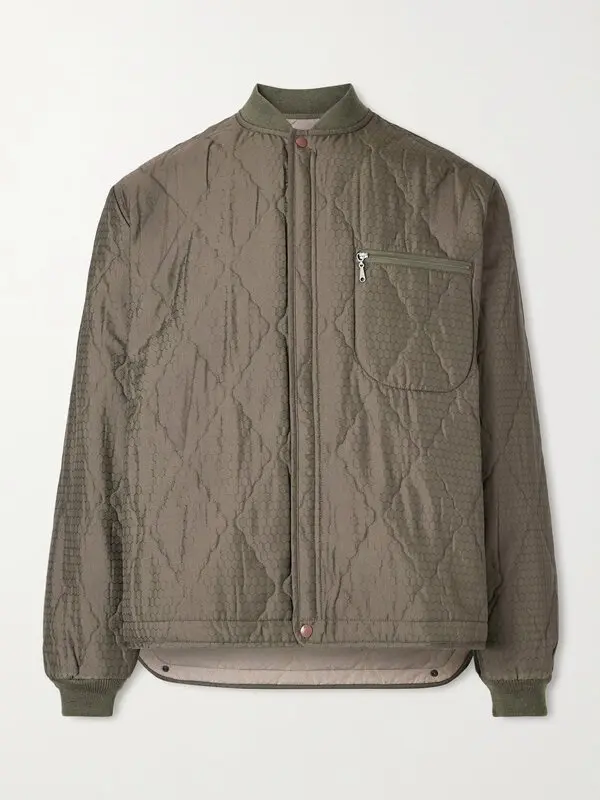 BEAMS Quilted Blouson Jacket - Green