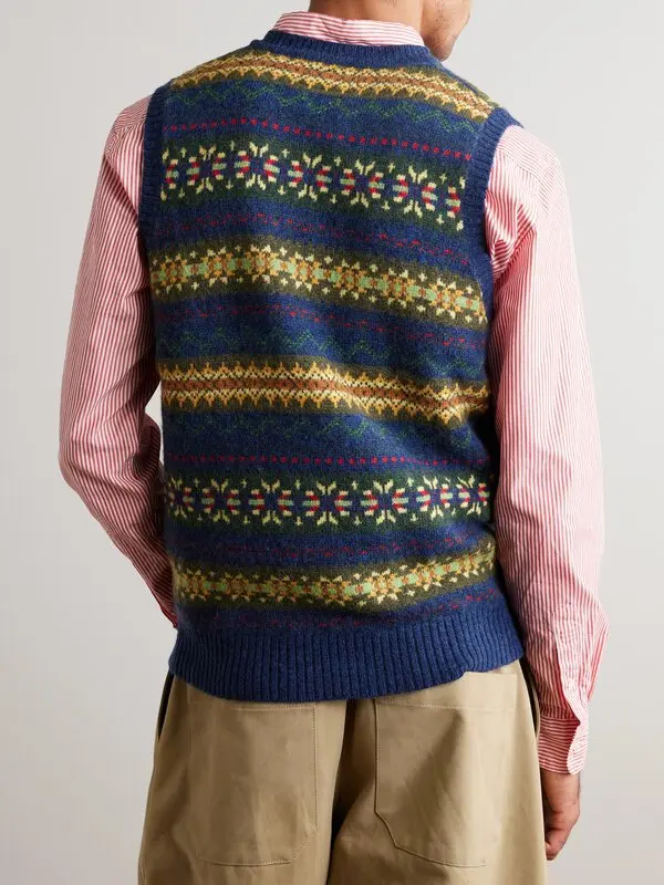 BEAMS Fair Isle Patterned Wool-blend Sweater Vest