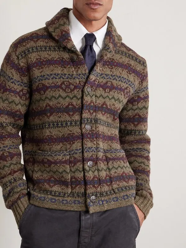 Ralph Lauren Shawl-collar Fair Isle Wool Cardigan