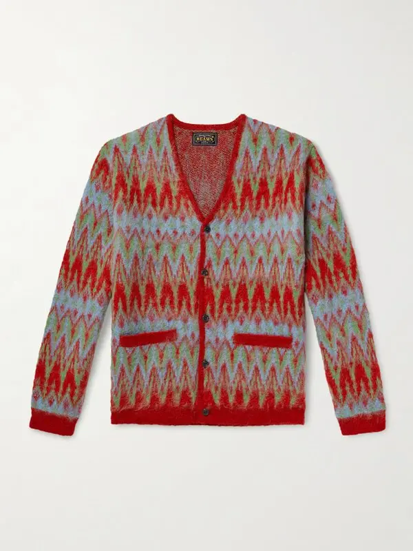 BEAMS Jacquard Knit Cardigan