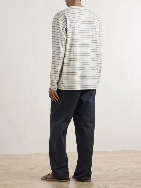 Auralee Striped Cotton-jersey T-shirt