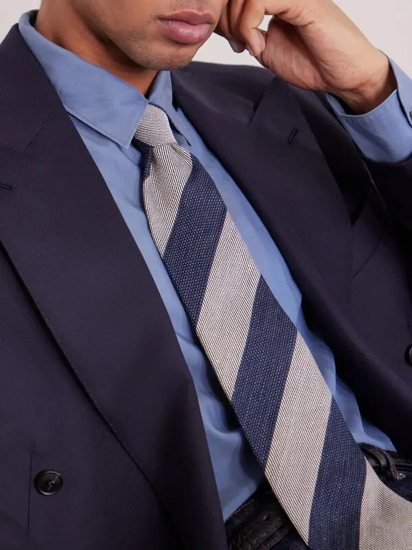 Canali Garment-dyed Cotton And Silk-blend Shirt - Blue