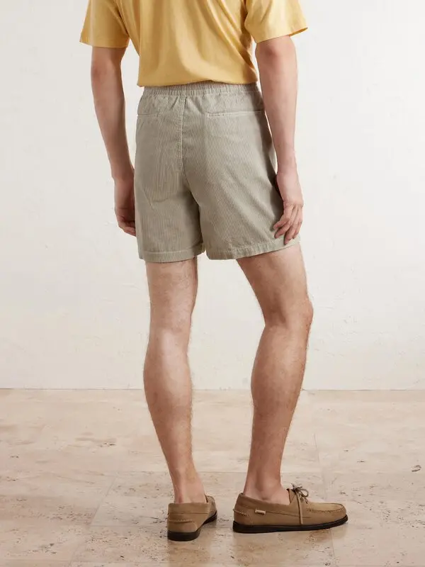 Polo Ralph Lauren Straight-leg Logo-embroidered Cotton-corduroy Drawstring Shorts - Green