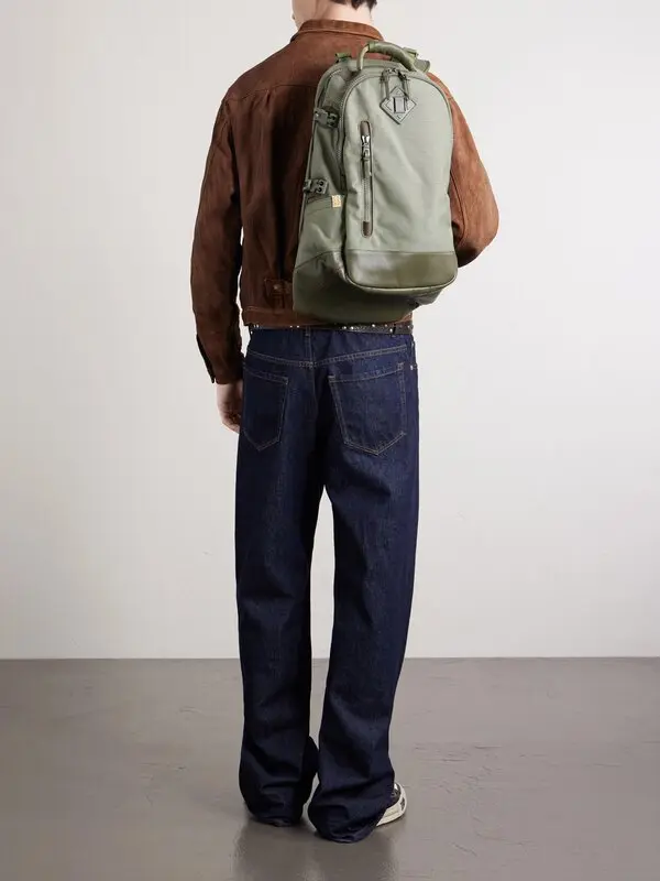 Visvim 20l Leather-trimmed Cordura® Backpack - Green