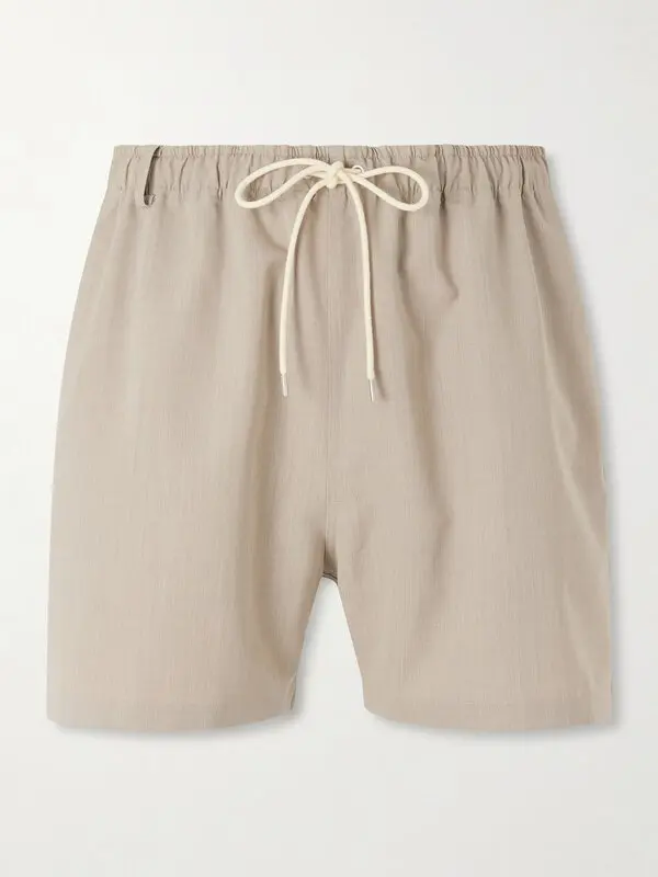 Auralee Wool Drawstring Shorts - Neutrals
