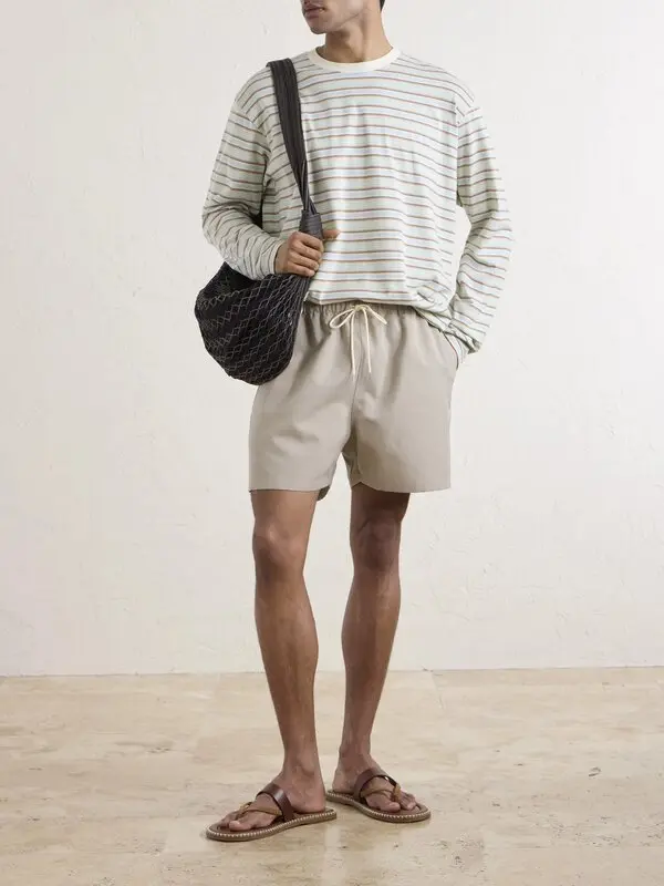 Auralee Wool Drawstring Shorts - Neutrals