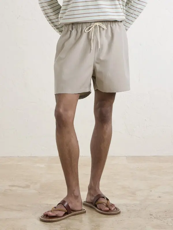 Auralee Wool Drawstring Shorts - Neutrals