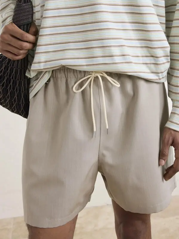 Auralee Wool Drawstring Shorts - Neutrals