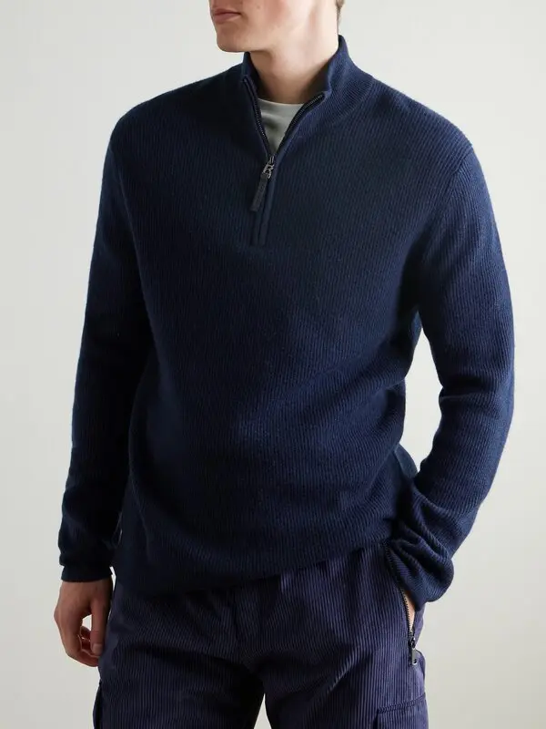 Bogner Virgin Wool And Cashmere-blend Half-zip Midlayer