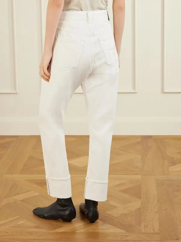 R13 Cuffed Crossover Jeans - White