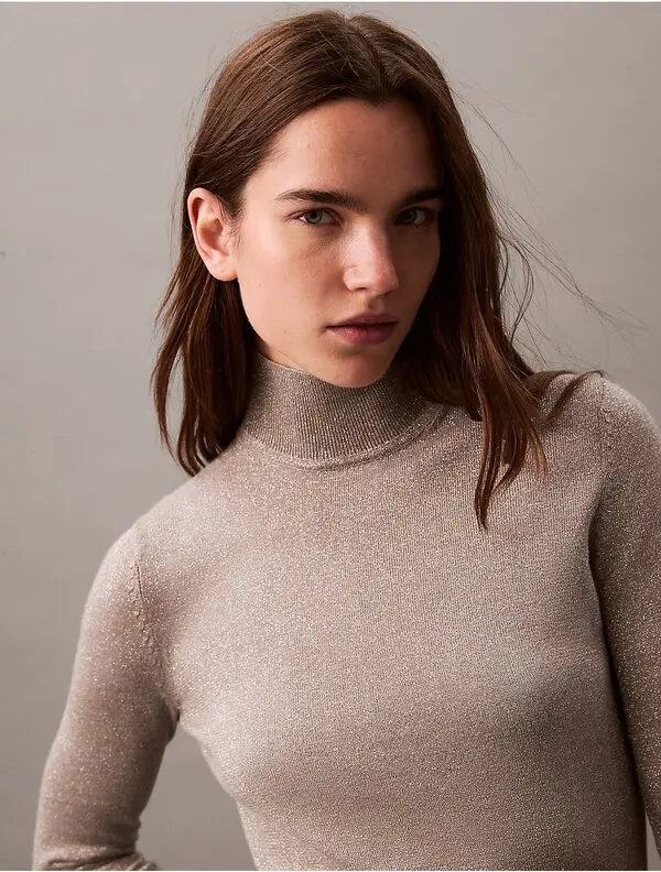 Calvin Klein Lurex Turtleneck Sweater - Rock Ridge