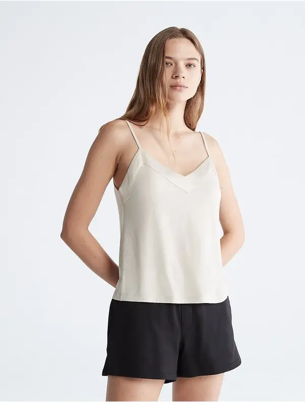 Calvin Klein Modal Satin Sleep Camisole - Mudstone