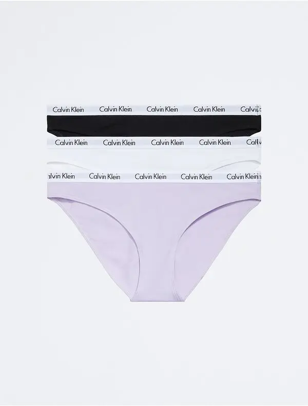 Calvin Klein Carousel Logo Cotton 3-pack Bikini - Black/white/pastel Lilac