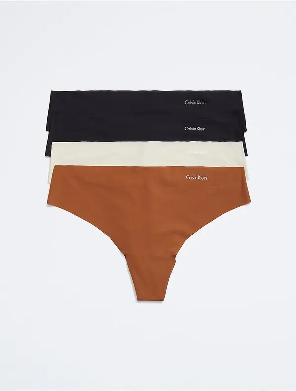 Calvin Klein Invisibles 5-pack Thong - Dune/brass/black