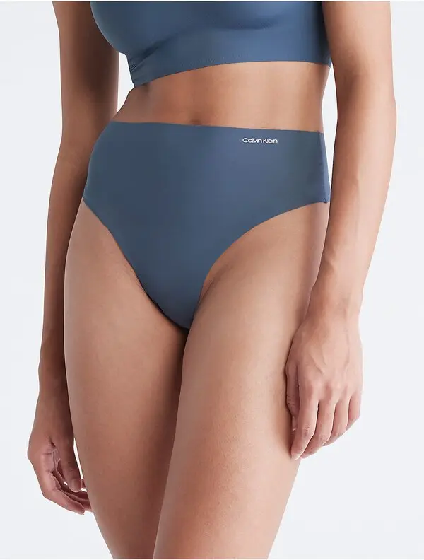 Calvin Klein Invisibles High Rise Thong - Blue Edge