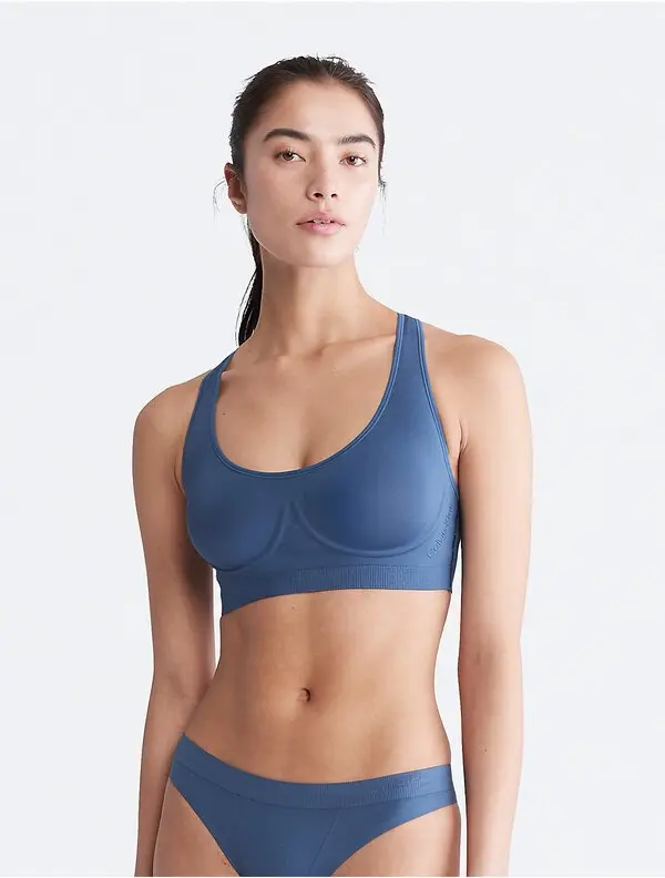 Calvin Klein Bonded Flex Unlined Bralette - Crayon Blue