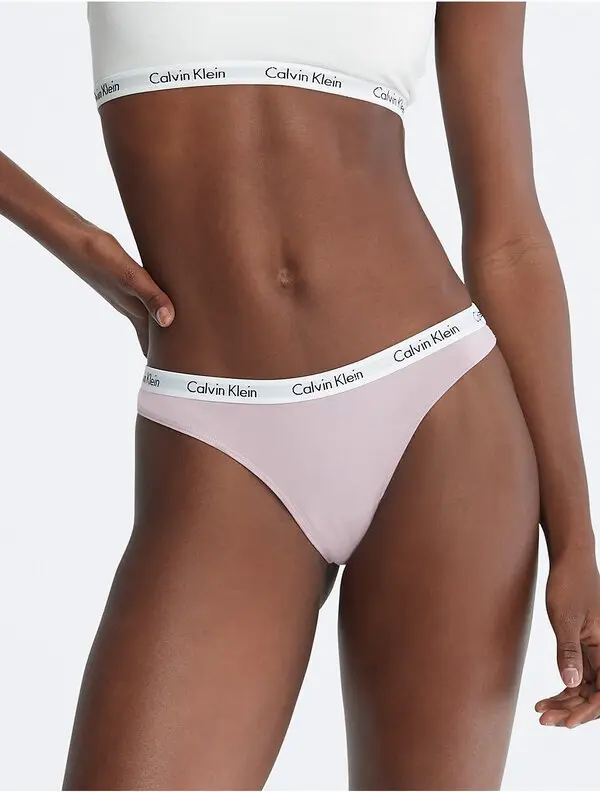 Calvin Klein Carousel Logo Cotton Thong - Happy Purple