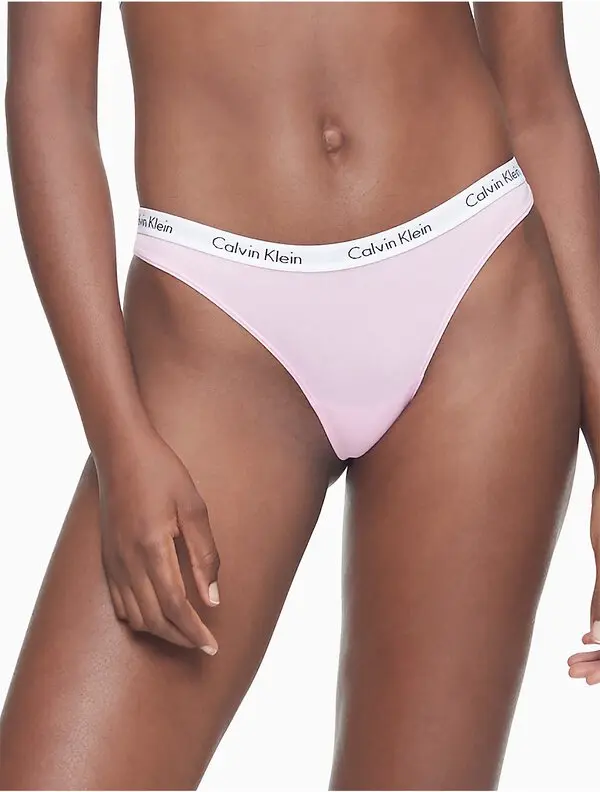 Calvin Klein Carousel Logo Cotton Thong - Pale Orchid