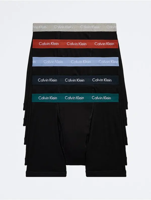 Calvin Klein Cotton Classics 5-pack Boxer Brief - Black/atlantic Deep/cinnabar/grey Heather/bel Air Blue/blueberry