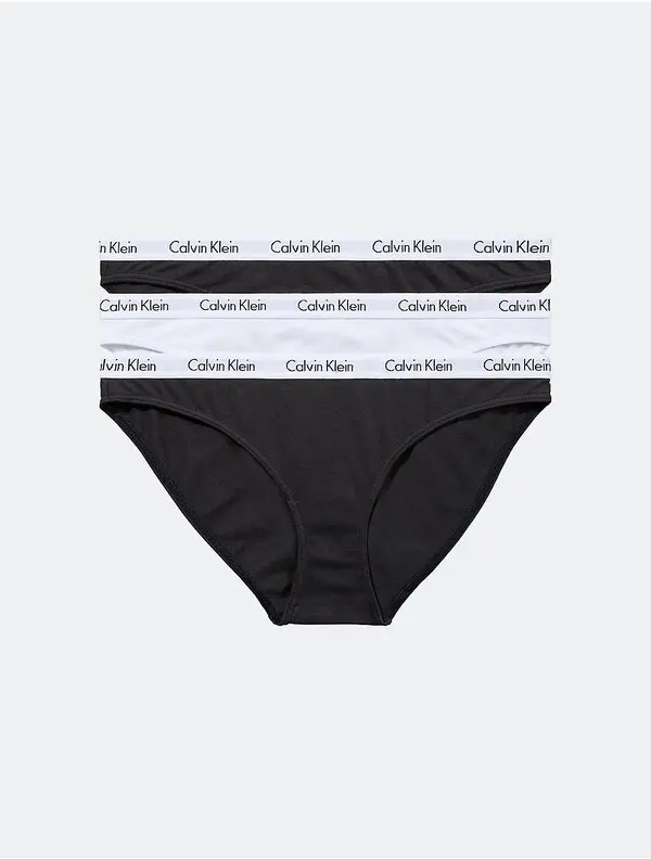 Calvin Klein Carousel Logo Cotton 3-pack Bikini - Black / White