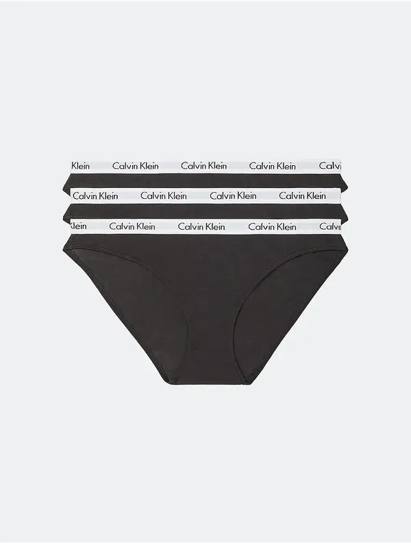 Calvin Klein Carousel Logo Cotton 3-pack Bikini - Black