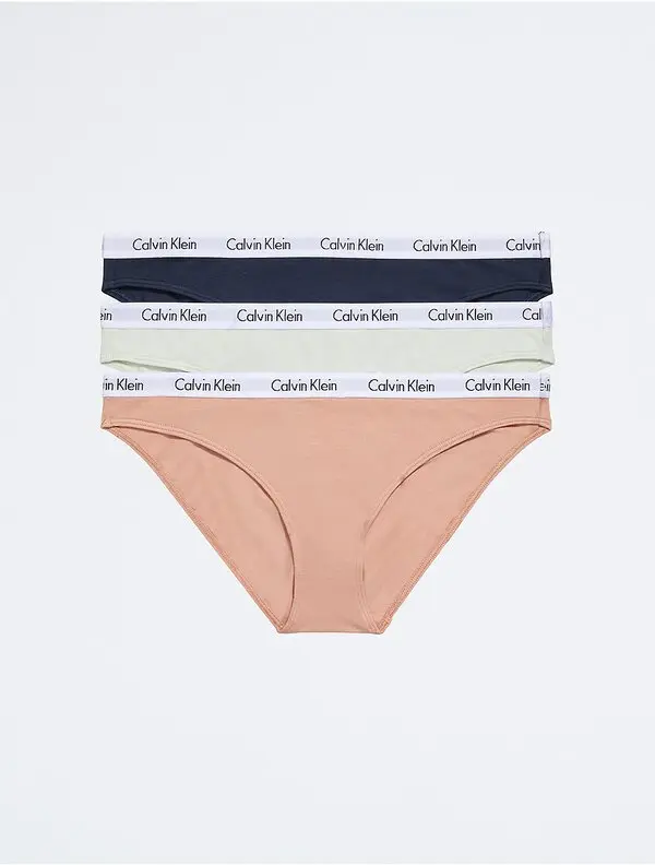 Calvin Klein Carousel Logo Cotton 3-pack Bikini - Canary/stone/blueberry