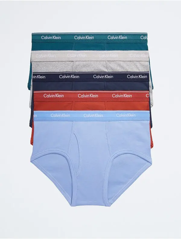 Calvin Klein Cotton Classics 5-pack Brief - Atlantic Deep/cinnabar/grey Heather/bel Air Blue/blueberry