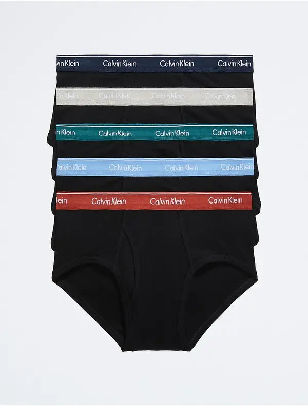 Calvin Klein Cotton Classics 5-pack Brief - Black/atlantic Deep/cinnabar/grey Heather/bel Air Blue/blueberry