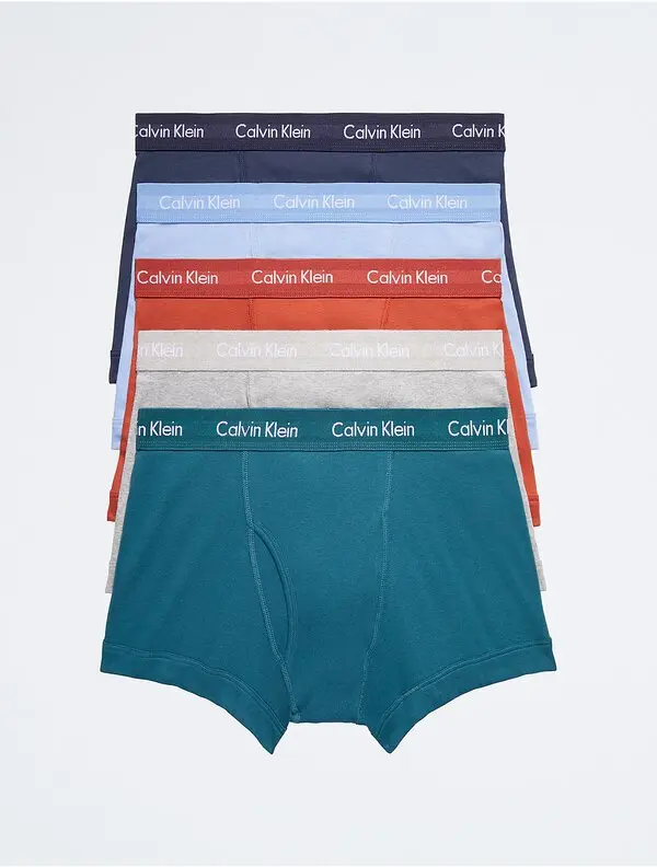 Calvin Klein Cotton Classics 5-pack Trunk - Atlantic Deep/cinnabar/grey Heather/bel Air Blue/blueberry
