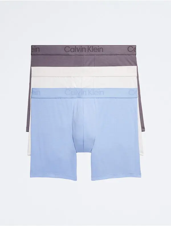 Calvin Klein Black 3-pack Boxer Brief - Bel Air Blue/vaporous Grey/rabbit