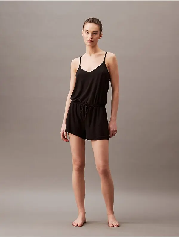 Calvin Klein Ultra Light Lounge Sleeveless Romper - Black
