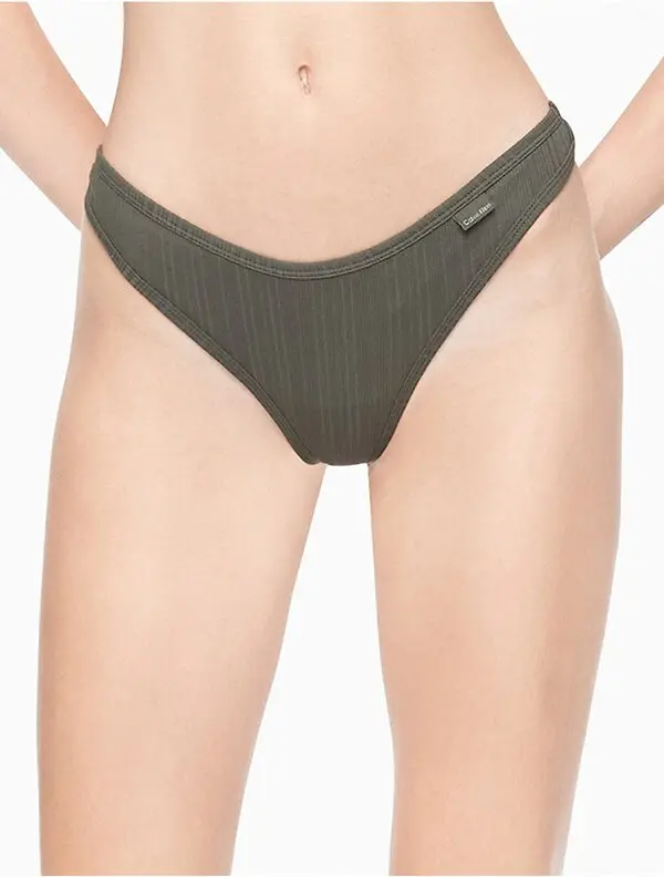 Calvin Klein Ribbed Thong - Fatigues