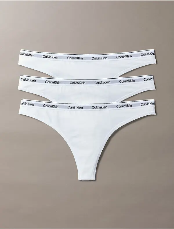 Calvin Klein Modern Logo 3-pack Low Rise Thong - White