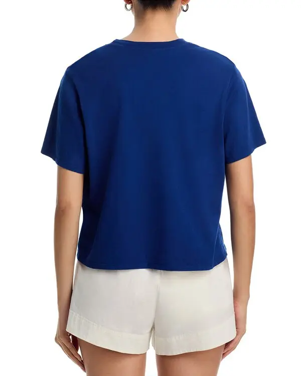 Aqua Haley Seashell Boxy Crop Tee - Tide