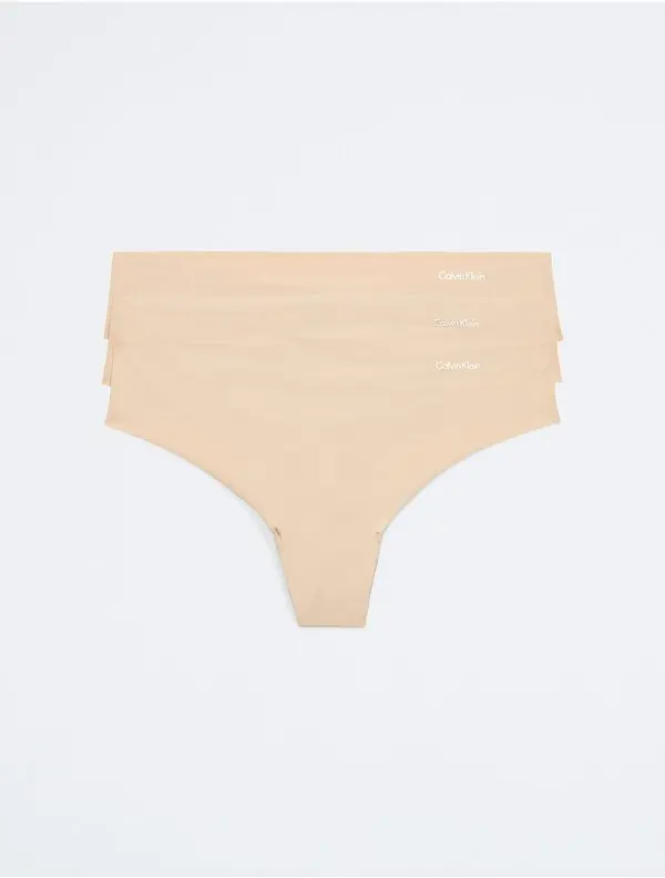 Calvin Klein Invisibles 3-pack Thong - Light Caramel
