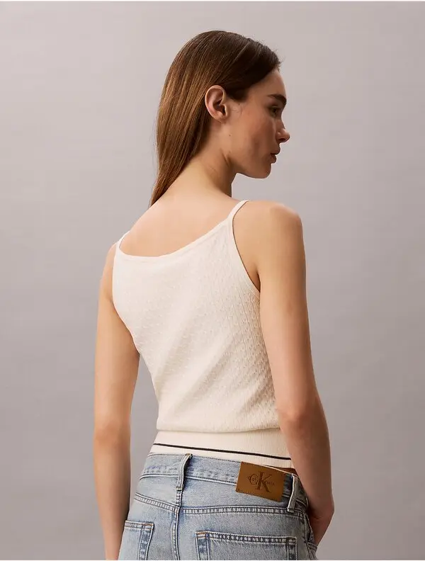 Calvin Klein Woven Monologo Cable Knit Tank