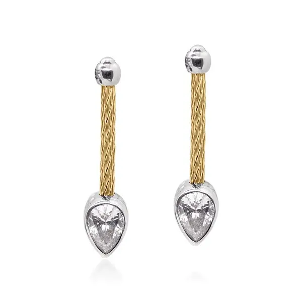 Alor Day Diamonds Teardrop Drop Earrings - Gold Cable