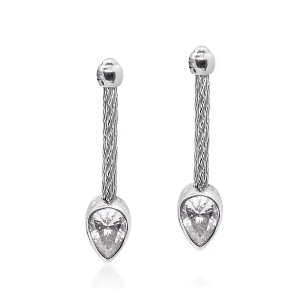 Alor Day Diamonds Teardrop Drop Earrings - Silver Cable